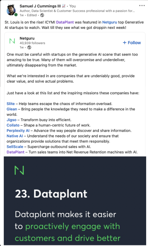 Dataplant - Data Science for Customer Success Teams